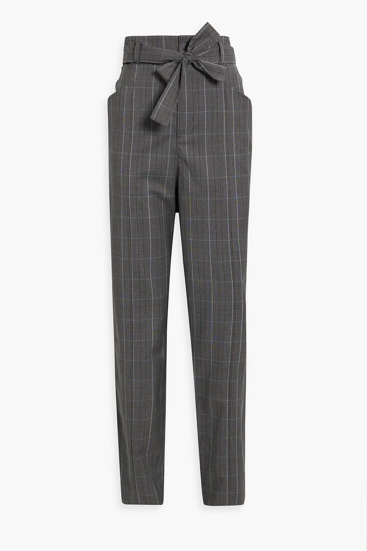 MARANT ÉTOILE Vittoria Prince of Wales checked wool tapered pants | THE ...
