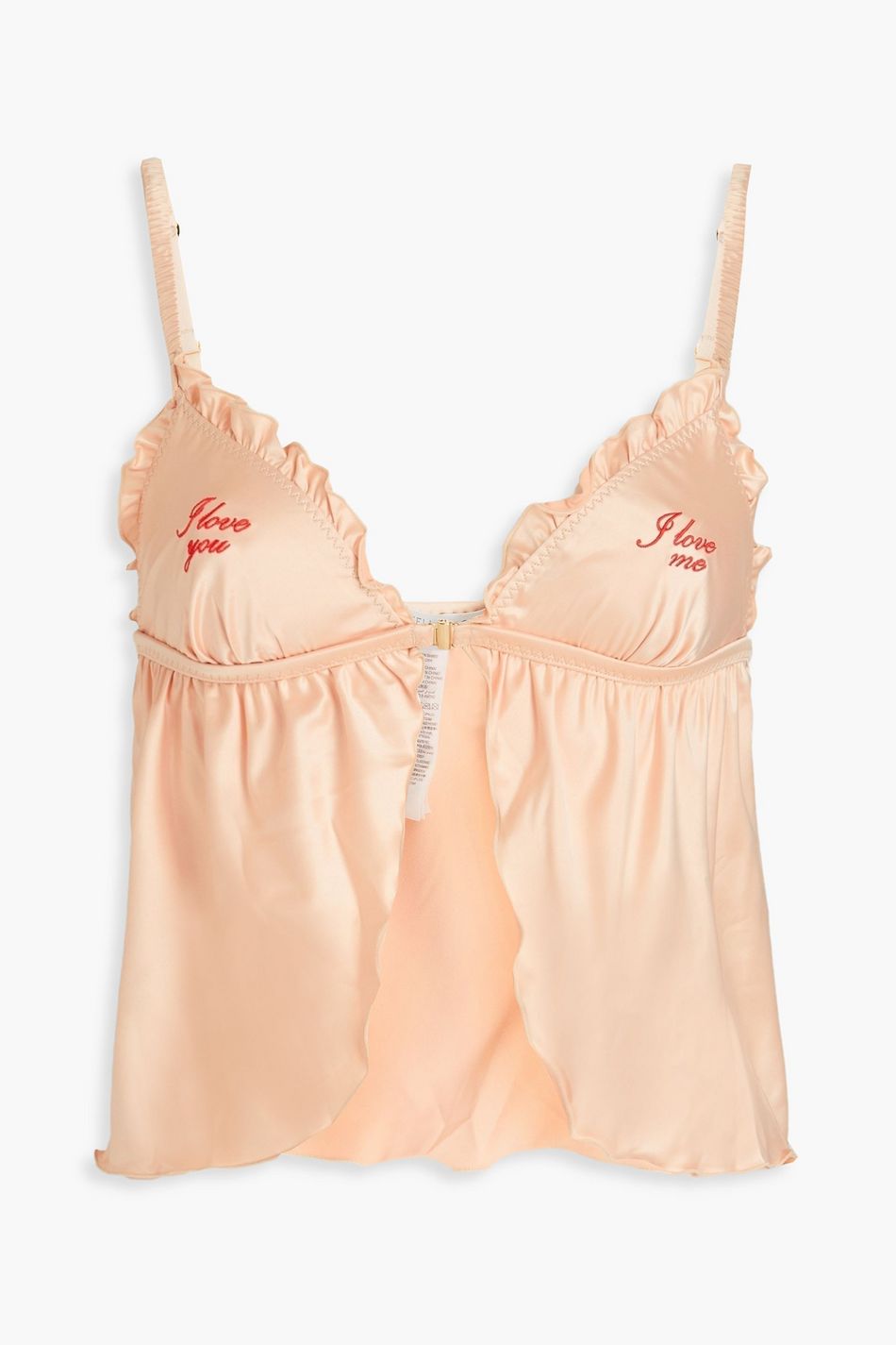 STELLA MCCARTNEY Ruffled embroidered stretch-satin chemise | THE OUTNET
