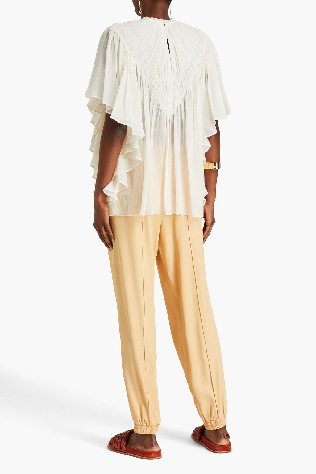 CHLOÉ Ruffled wool-gauze blouse | THE OUTNET