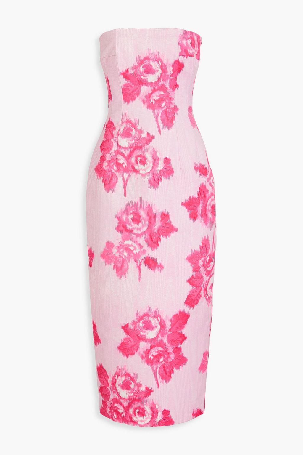Emilia Wickstead Strapless Floral Print Faille Midi Dress The Outnet