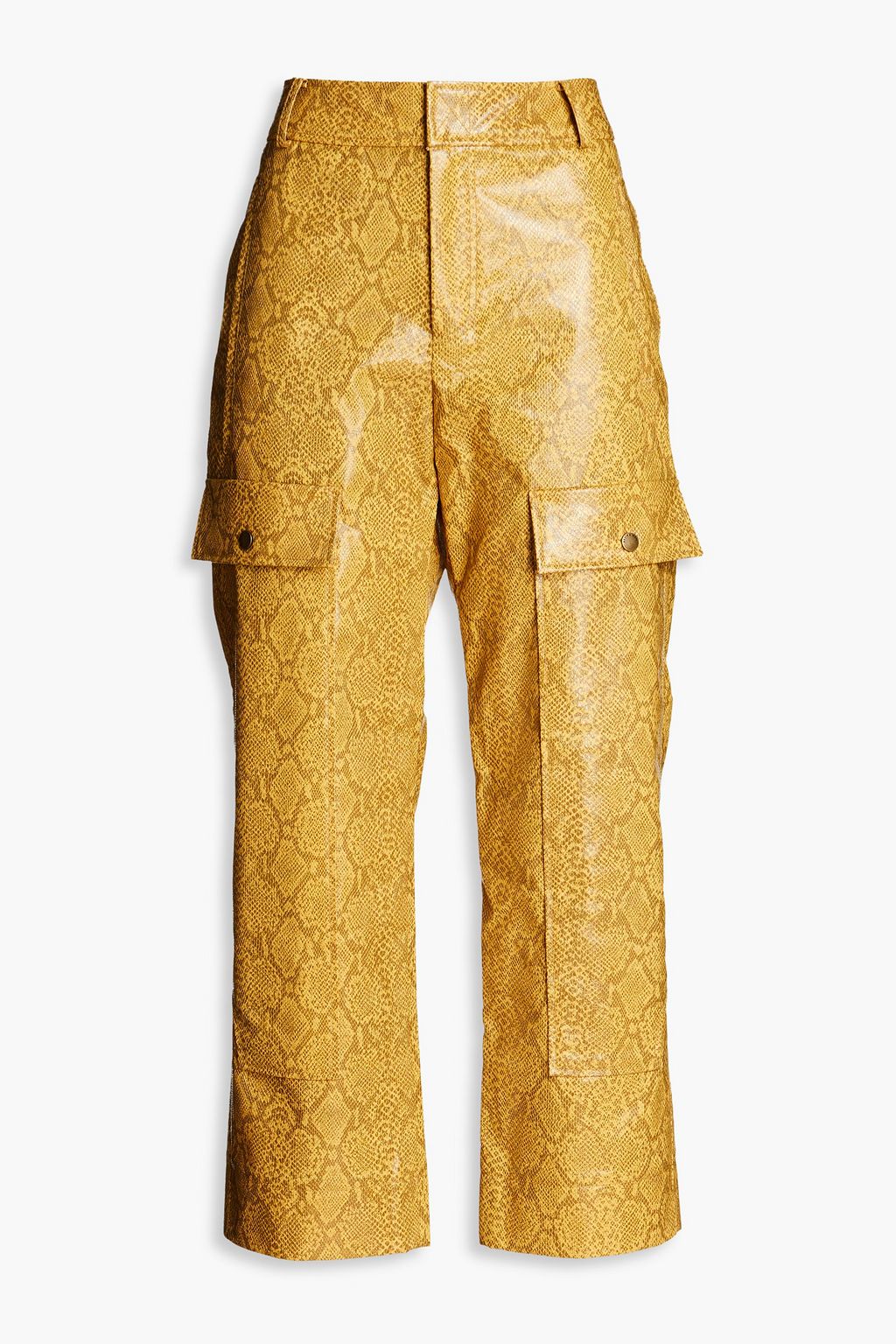 REJINA PYO Cropped faux snake-effect leather cargo pants | THE OUTNET