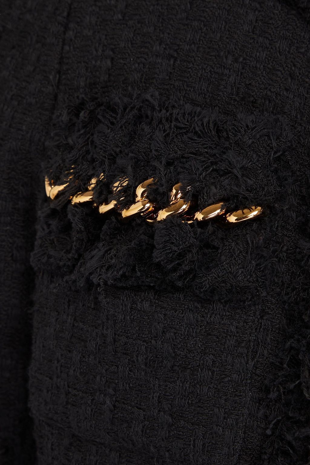 VERSACE Chain-embellished cotton-tweed jacket | THE OUTNET