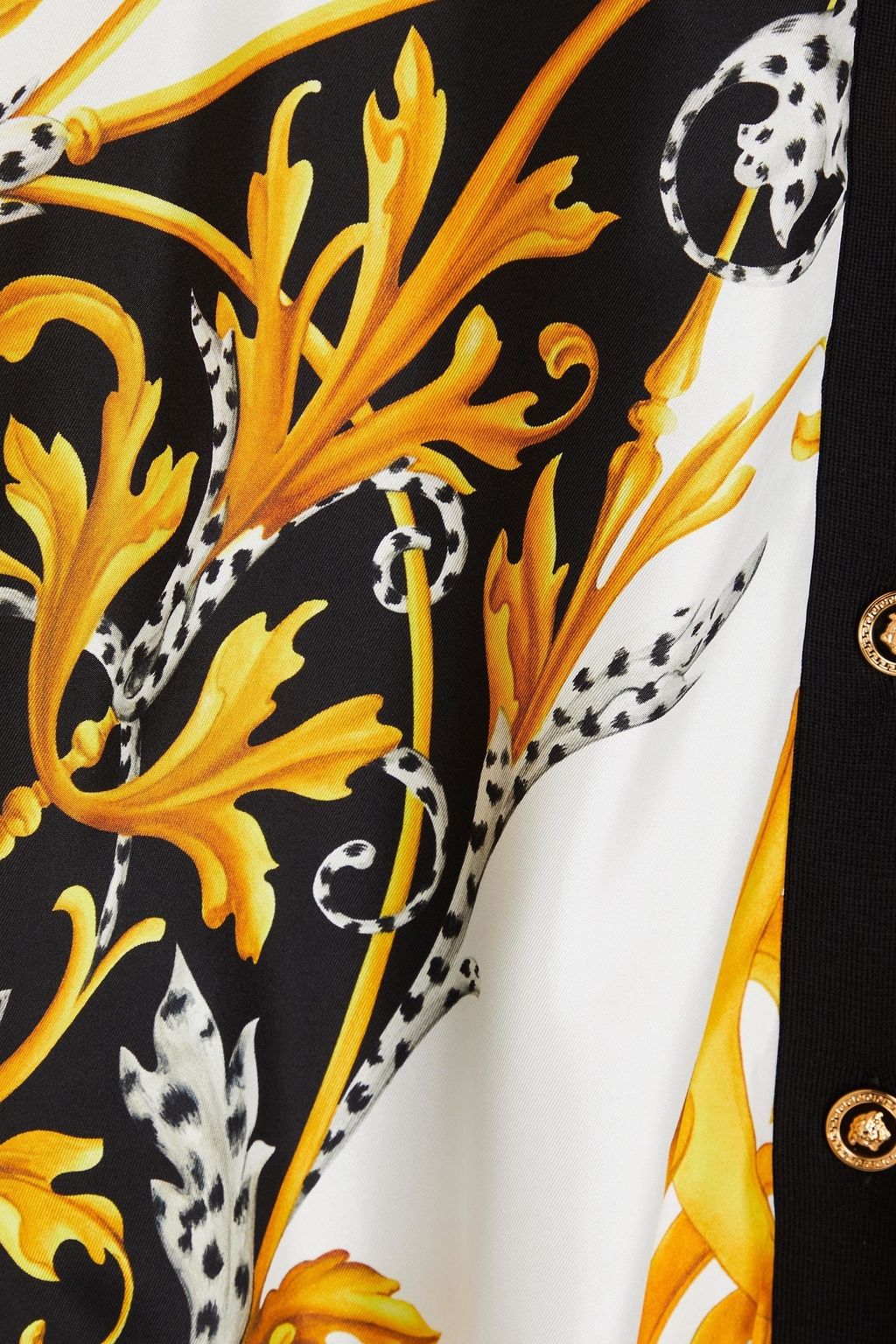 VERSACE Printed silk and cotton-blend twill cardigan | THE OUTNET