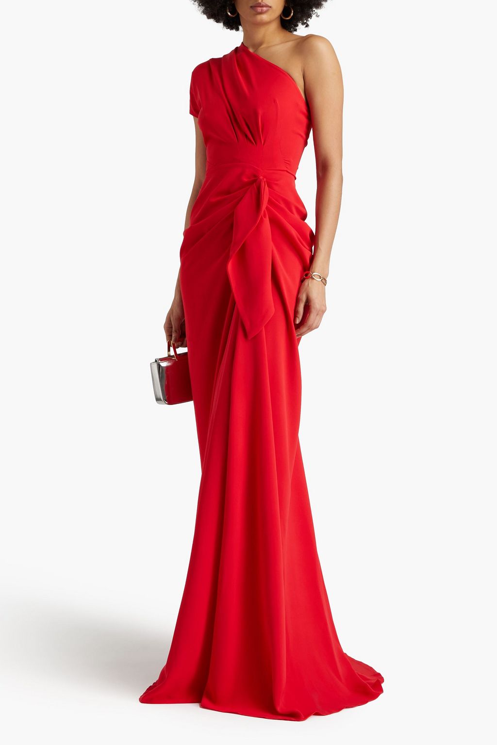 RHEA COSTA One-shoulder draped crepe gown | THE OUTNET