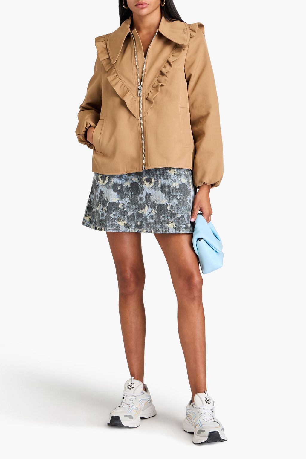 GANNI Ruffled twill jacket | THE OUTNET