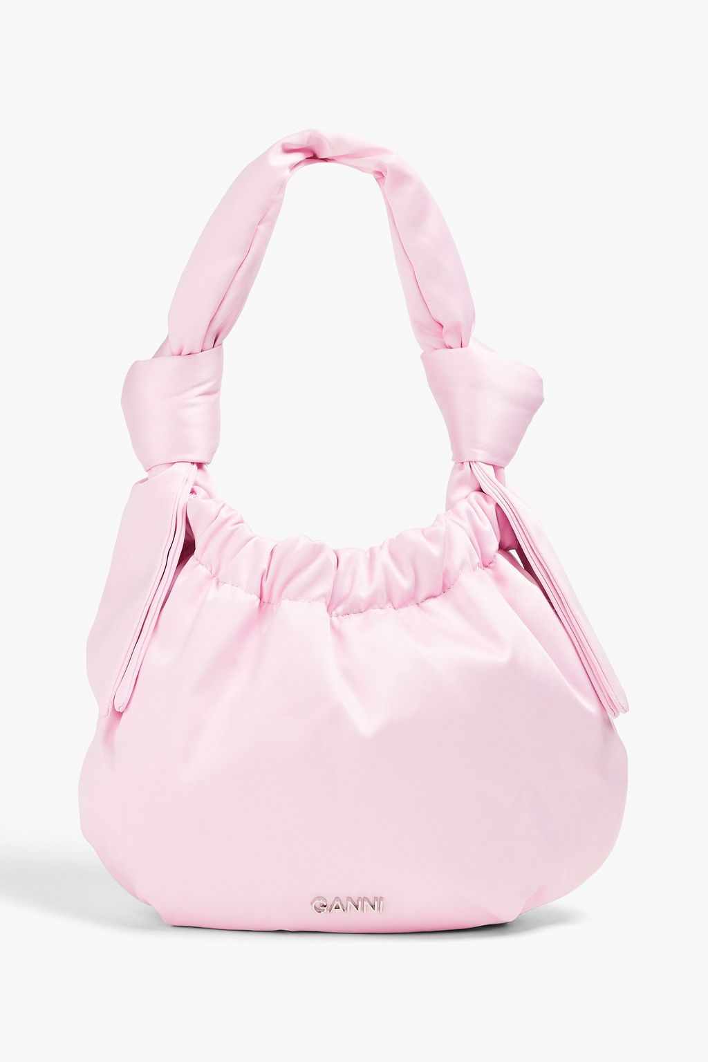 GANNI Knotted satin shoulder bag | THE OUTNET