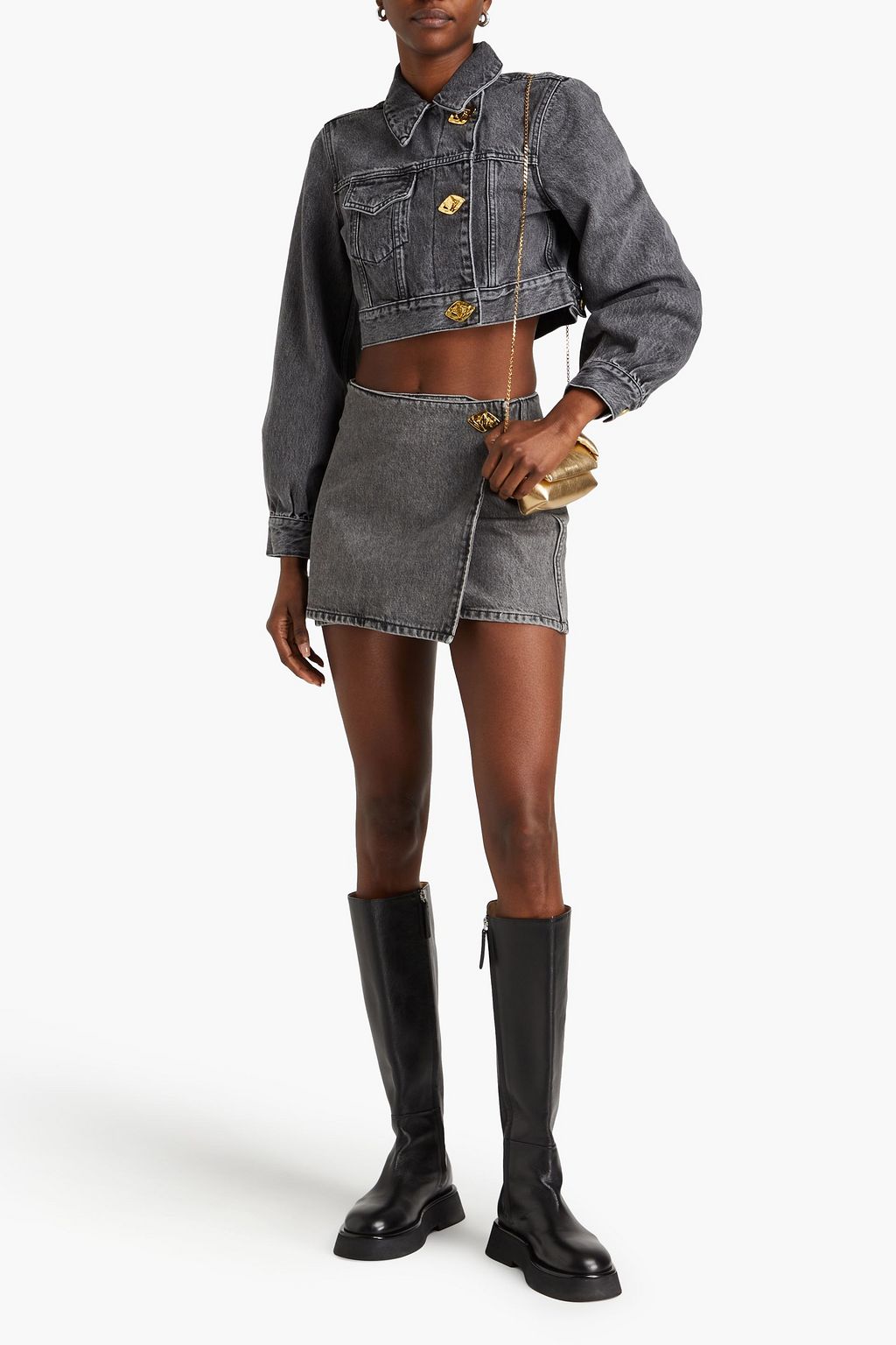 GANNI Cropped denim jacket | THE OUTNET