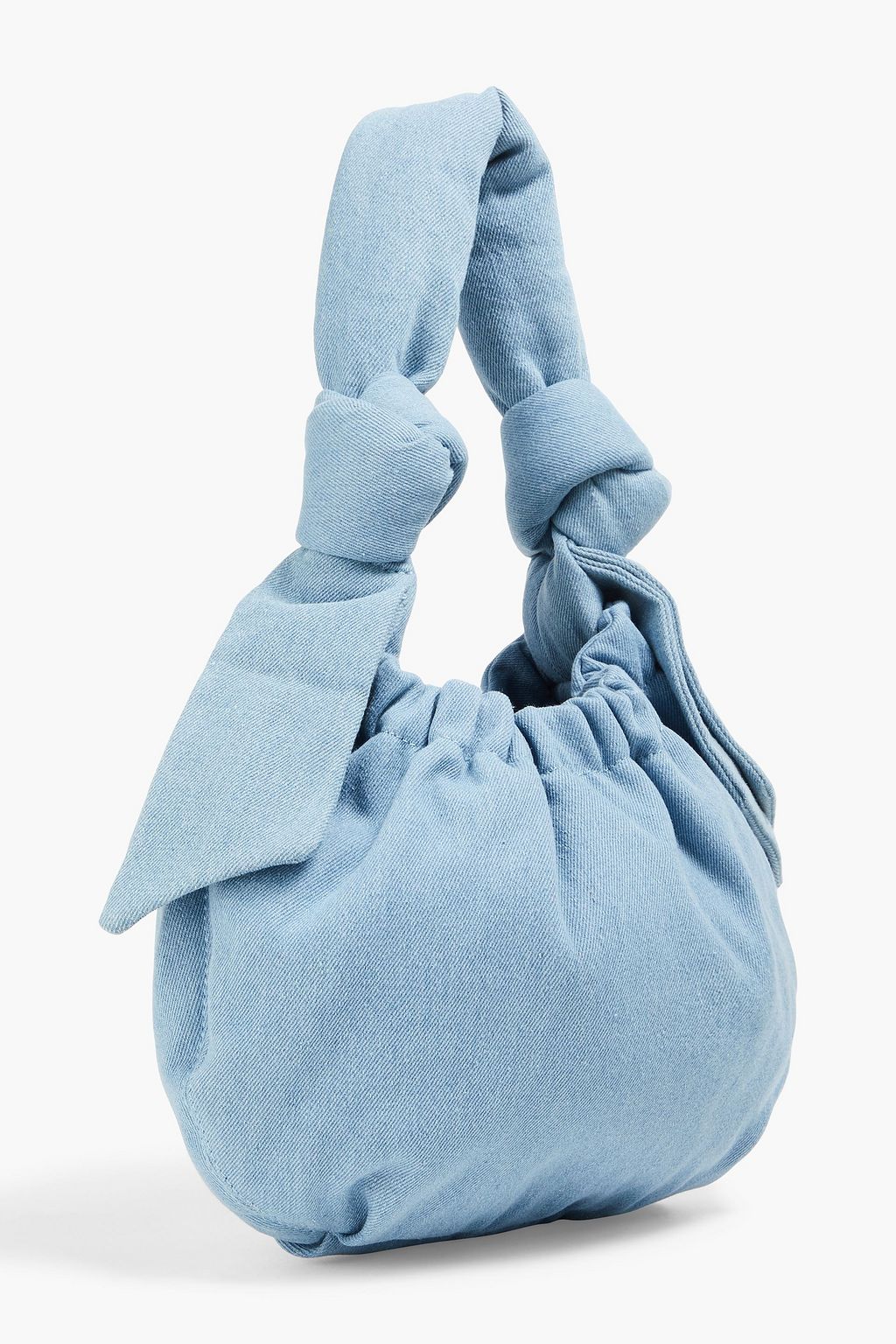 GANNI Knotted denim shoulder bag | THE OUTNET