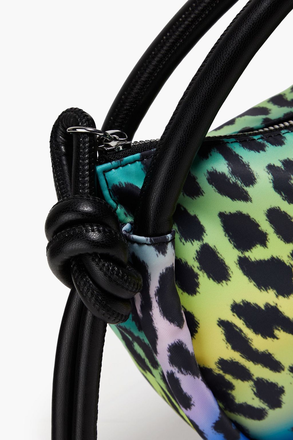 GANNI Knotted leopard-print shell shoulder bag | THE OUTNET