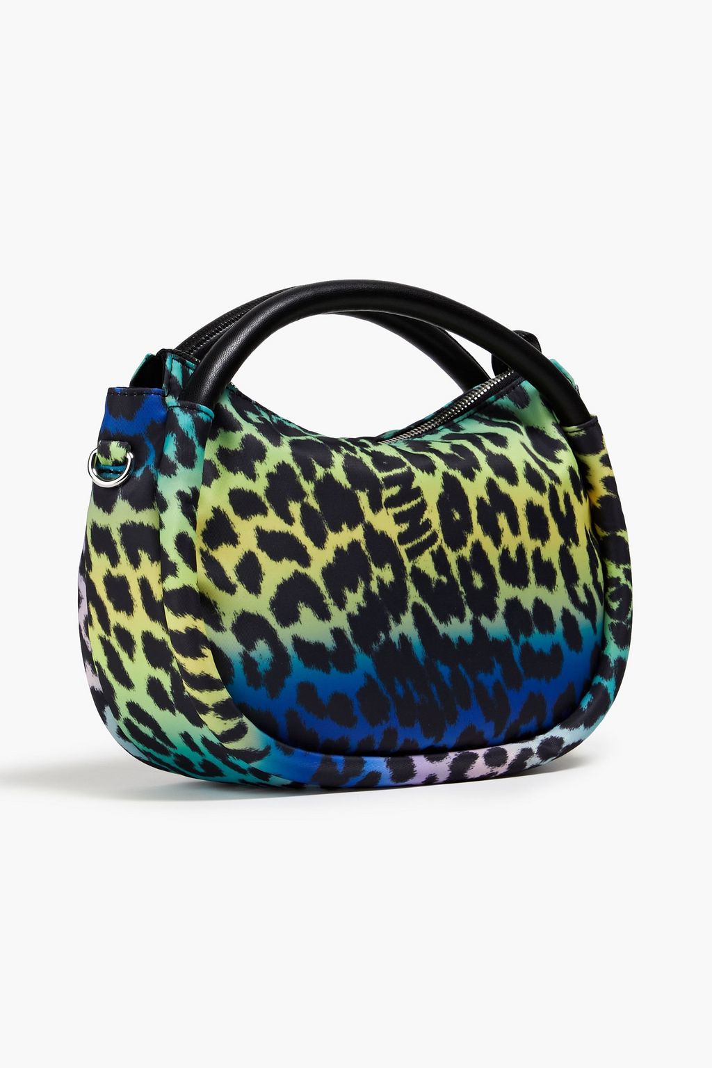 GANNI Knotted leopard-print shell shoulder bag | THE OUTNET