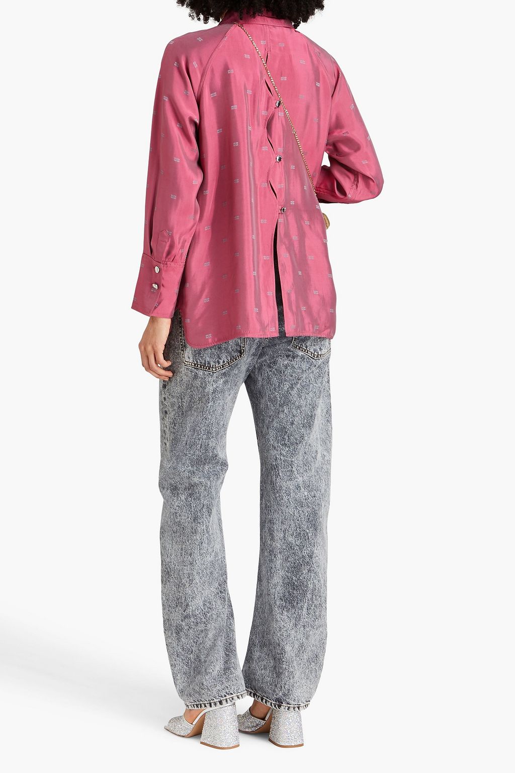 GANNI Printed satin shirt | THE OUTNET