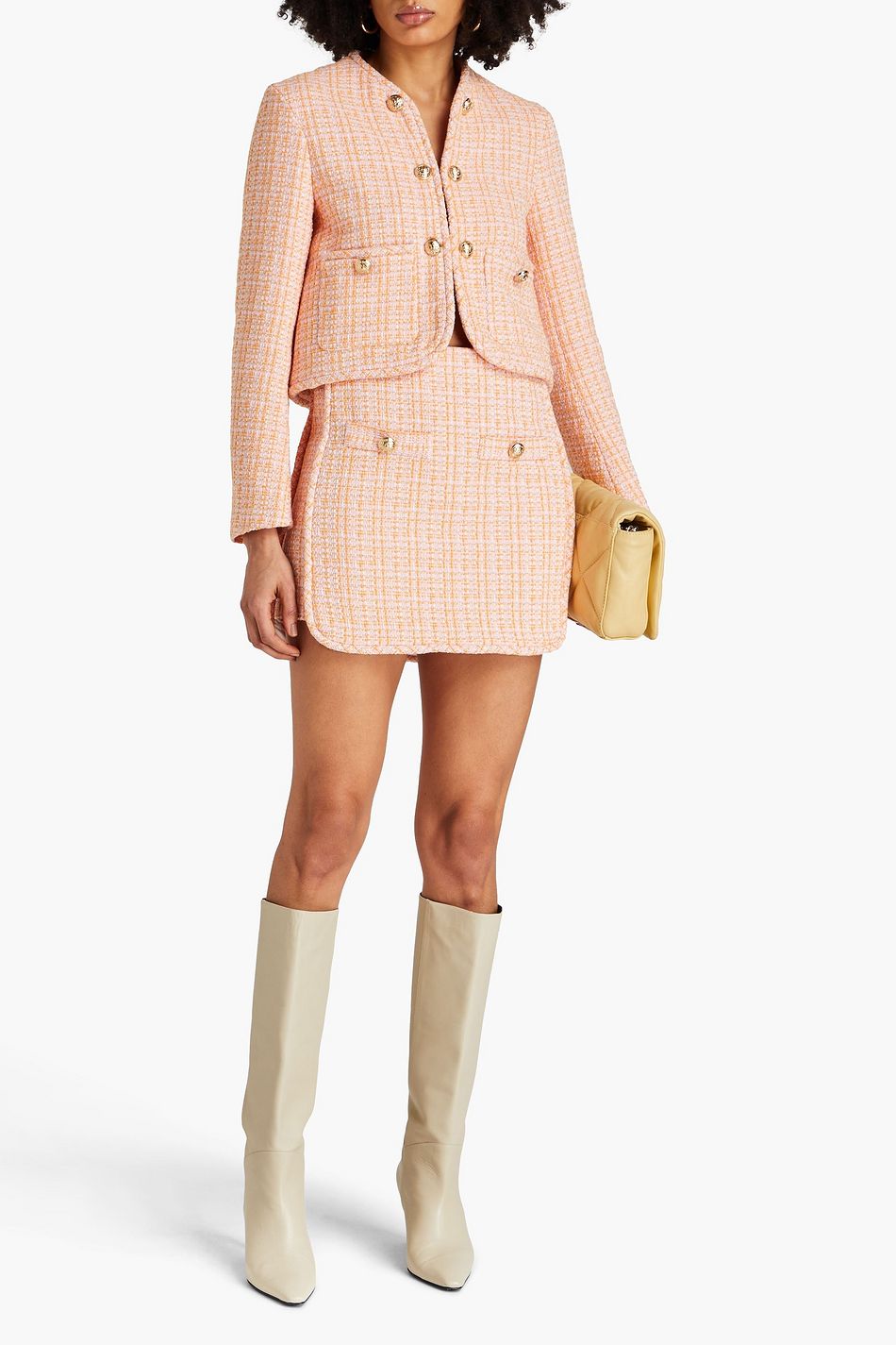 MAJE Cropped tweed jacket | THE OUTNET