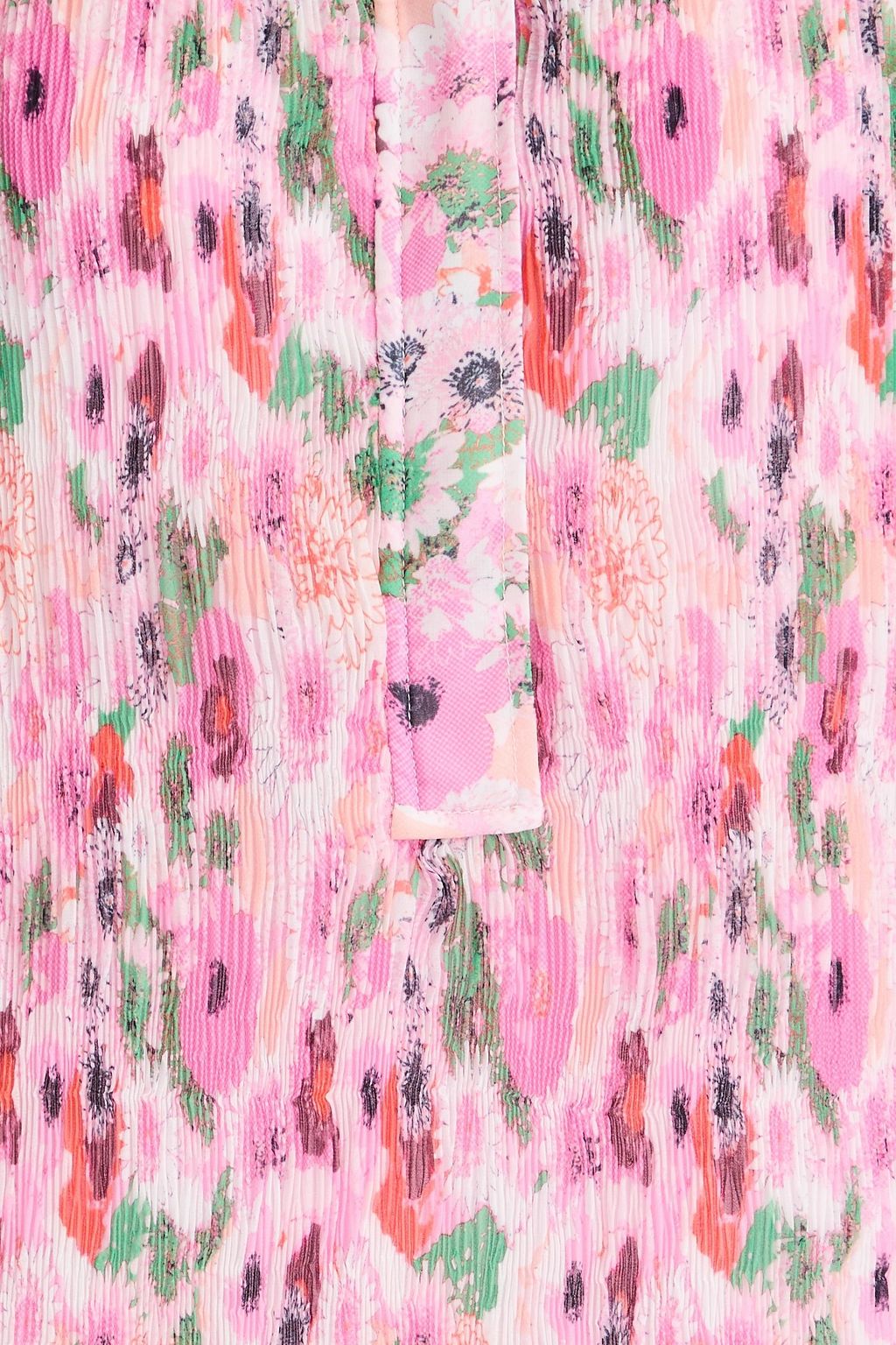 GANNI Floral-print plissé-crepon shirt | THE OUTNET