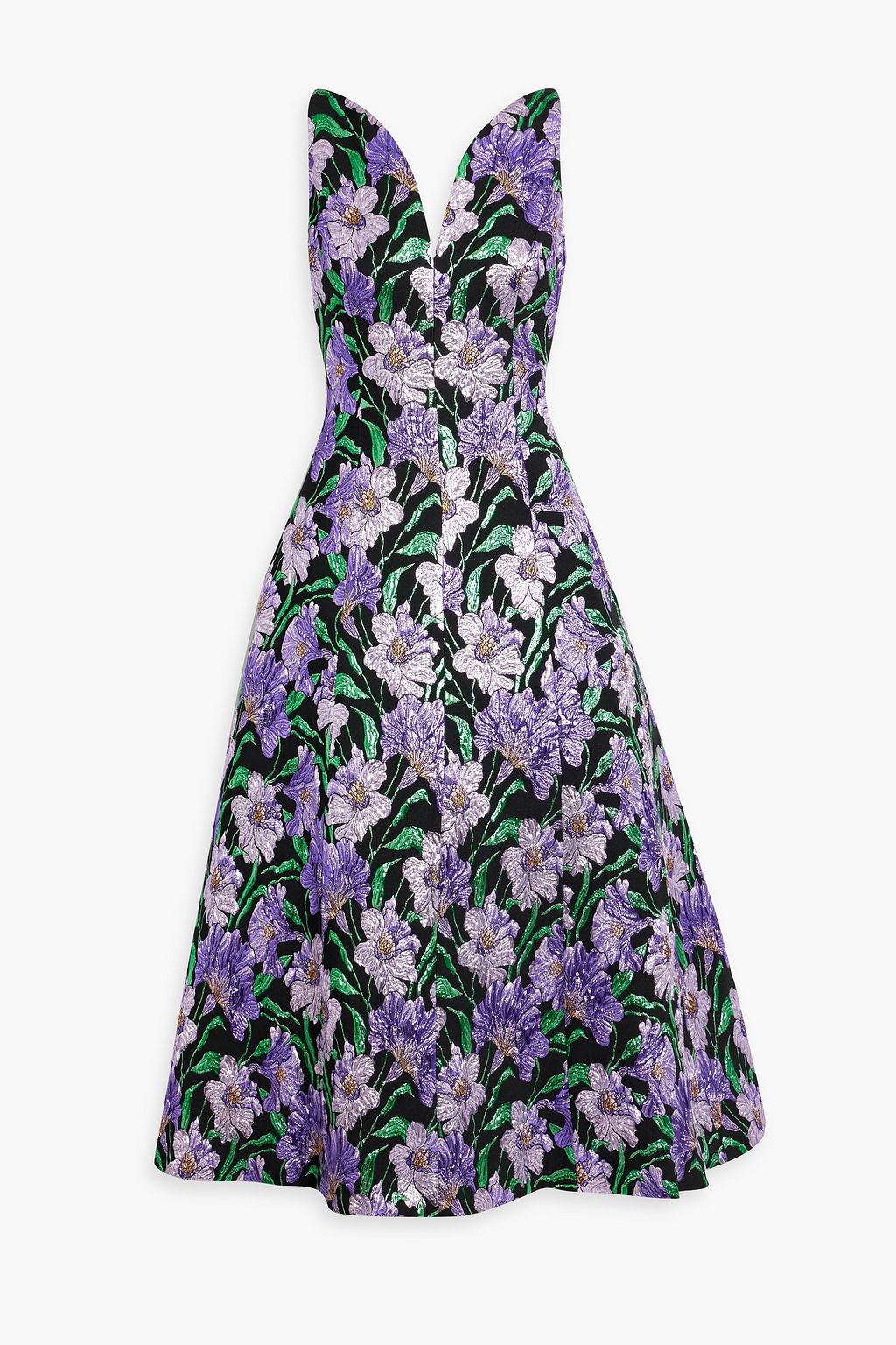 Carolina Herrera Metallic Brocade Midi Dress The Outnet