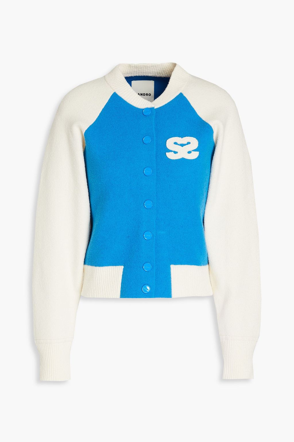SANDRO Two-tone bouclé-knit jacket | THE OUTNET