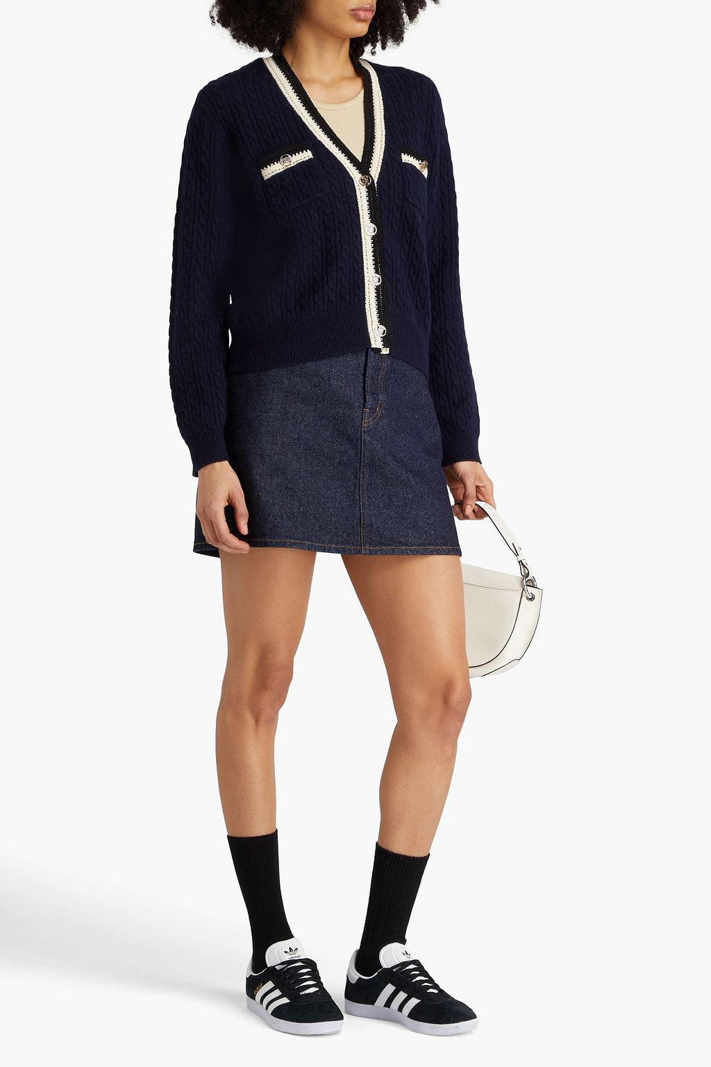 SANDRO Cable-knit wool-blend cardigan | THE OUTNET
