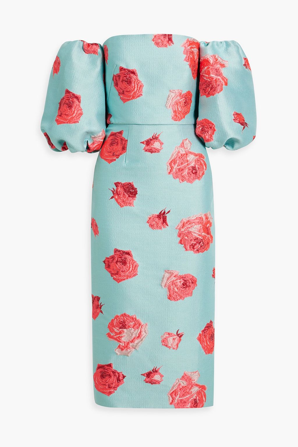 Monique Lhuillier Strapless Metallic Brocade Midi Dress The Outnet