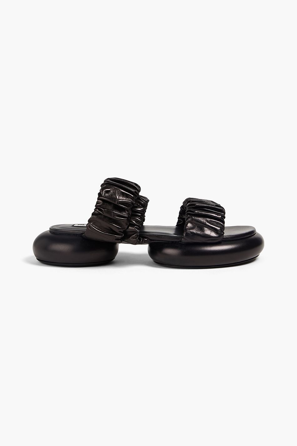 JIL SANDER Ruched leather platform sandals | THE OUTNET