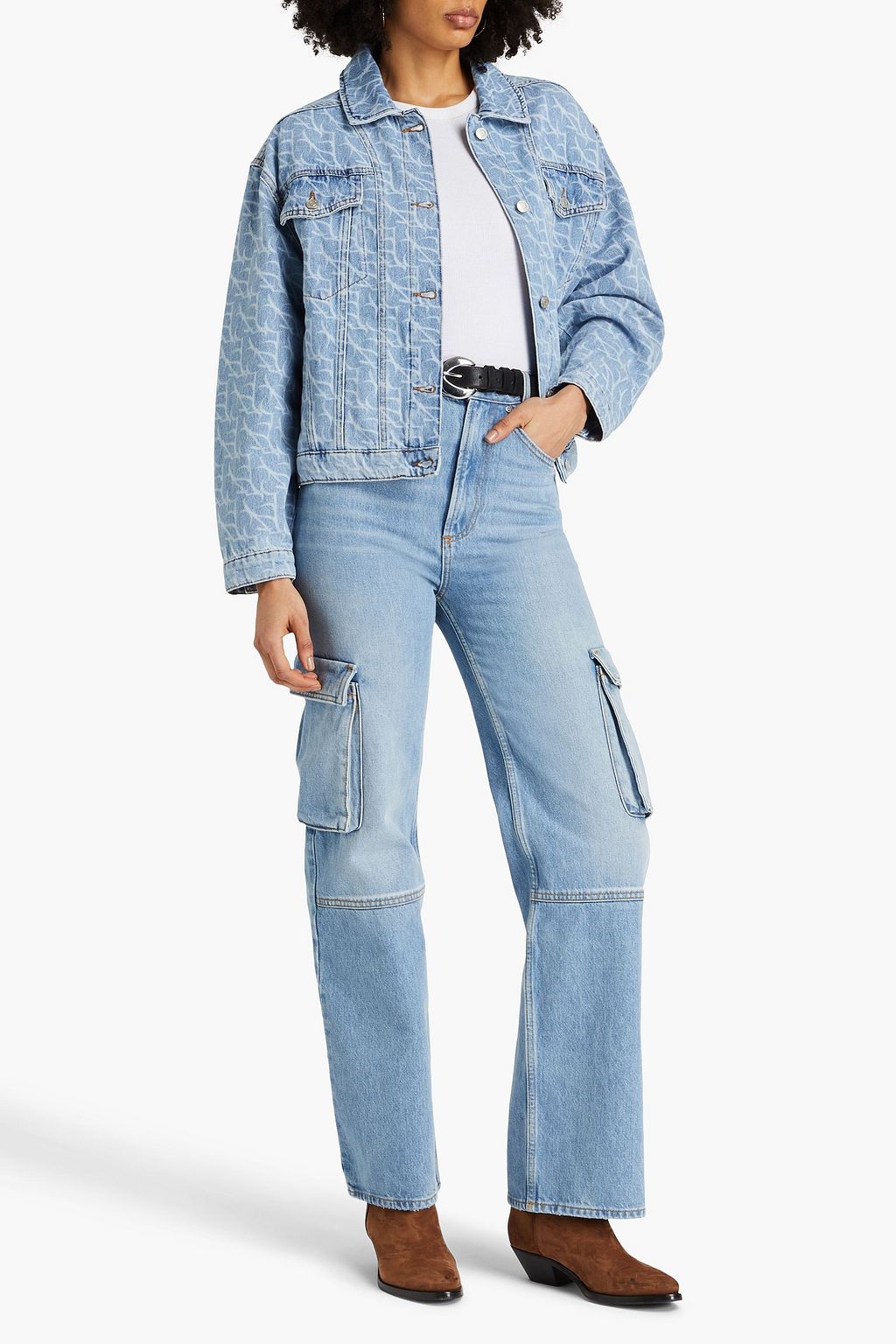 BA&SH Printed denim jacket | THE OUTNET