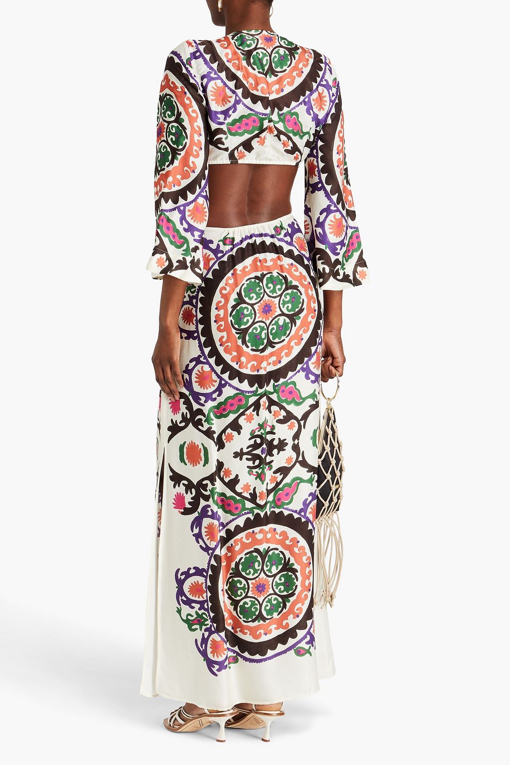 BA&SH Cutout printed satin maxi dress | THE OUTNET