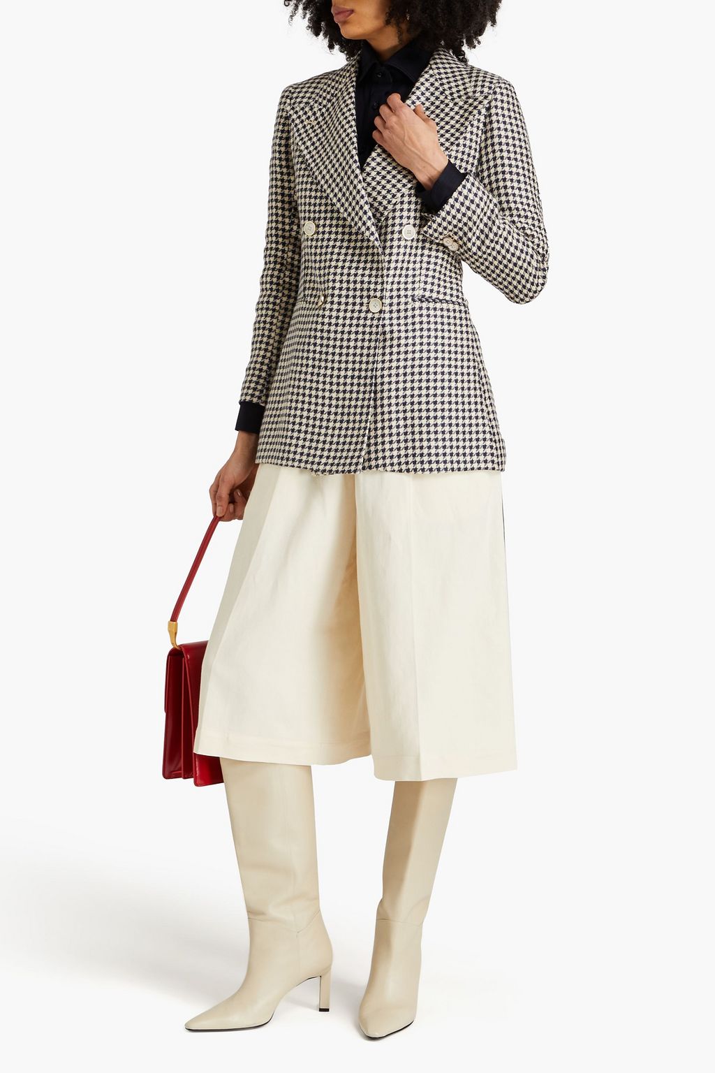 GIULIVA HERITAGE Stella double-breasted houndstooth linen blazer | THE ...