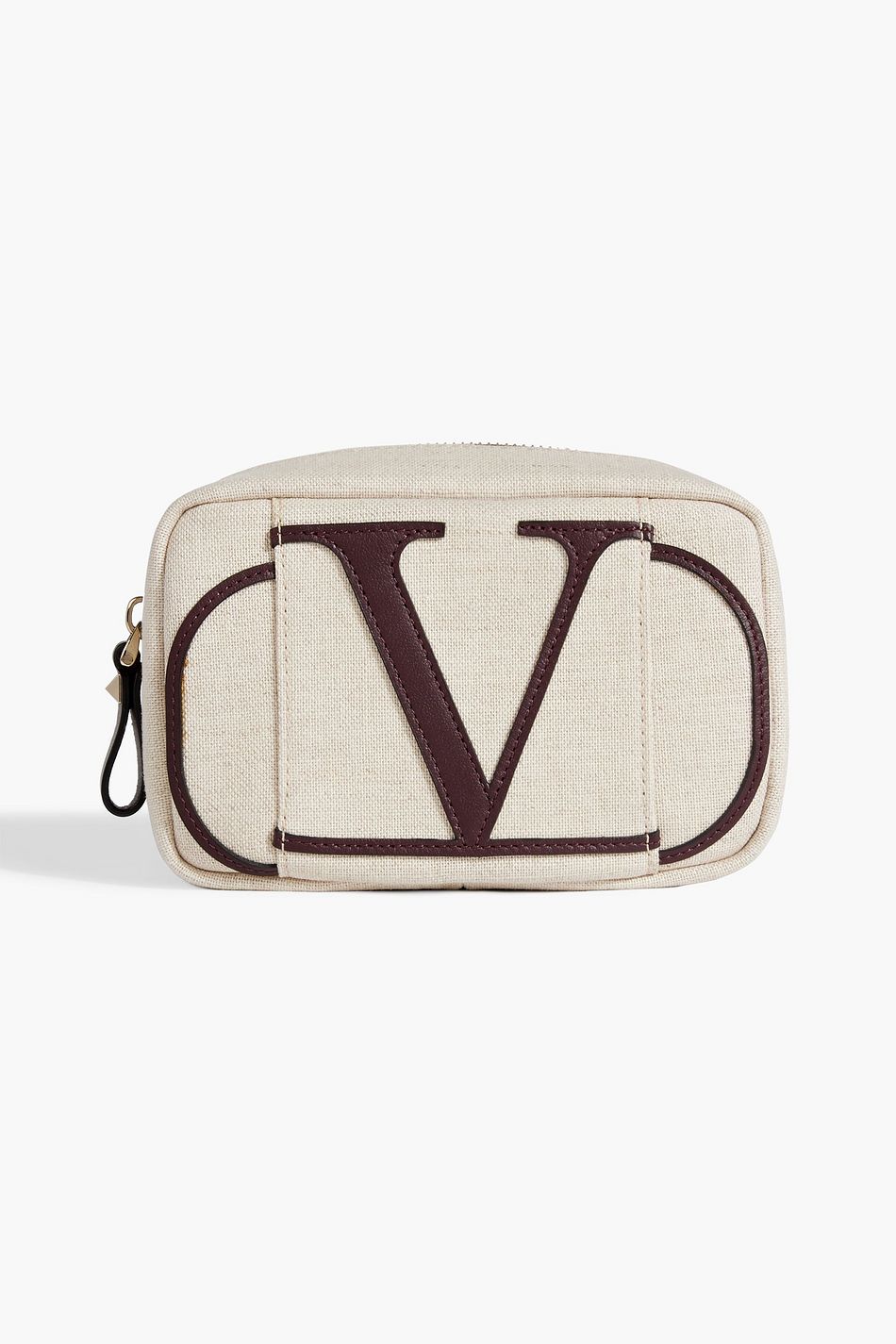 VALENTINO GARAVANI VLOGO leather and canvas cosmetics case | THE OUTNET