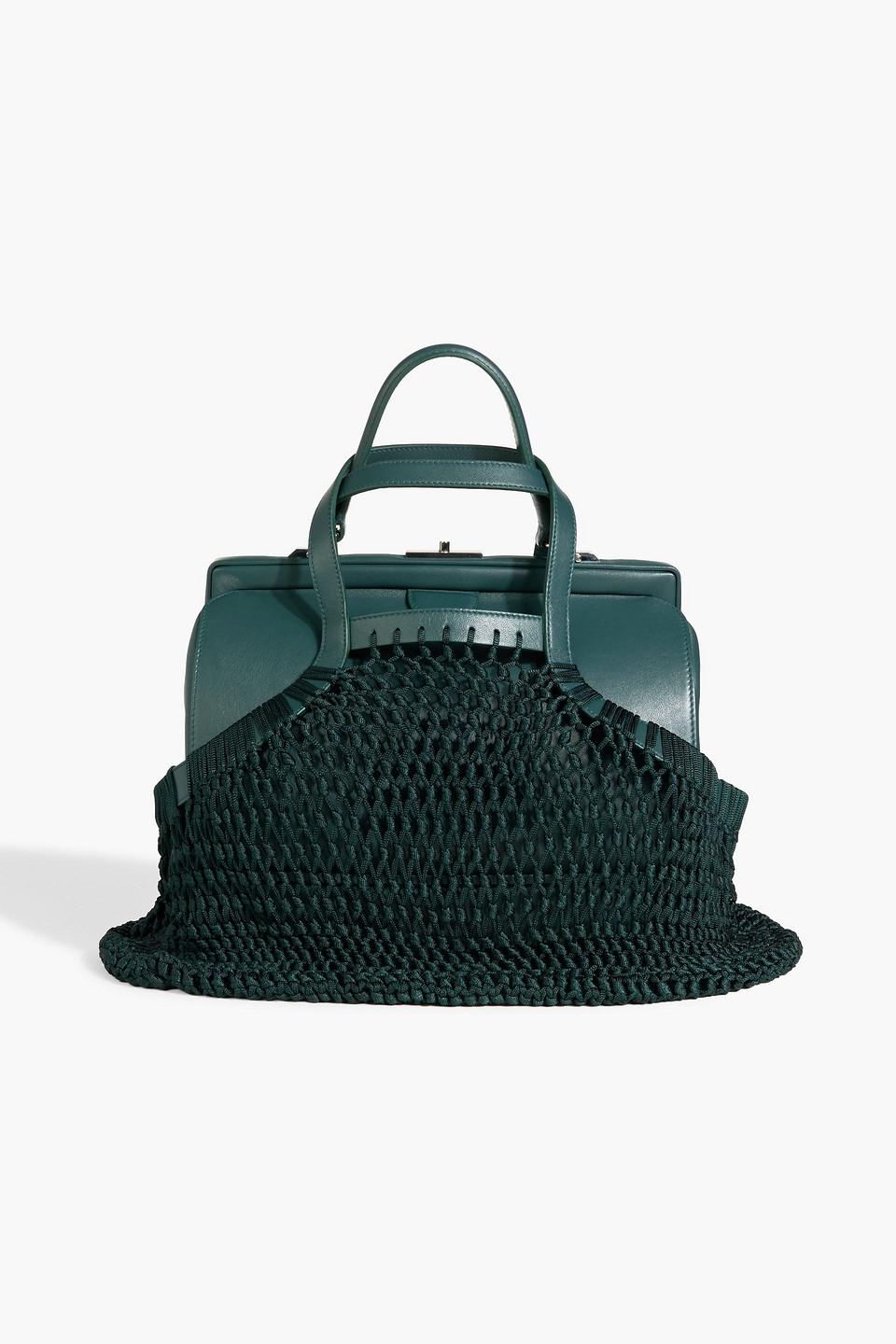 Gabriela Hearst Chapman Macramé And Leather Tote In Emerald | ModeSens