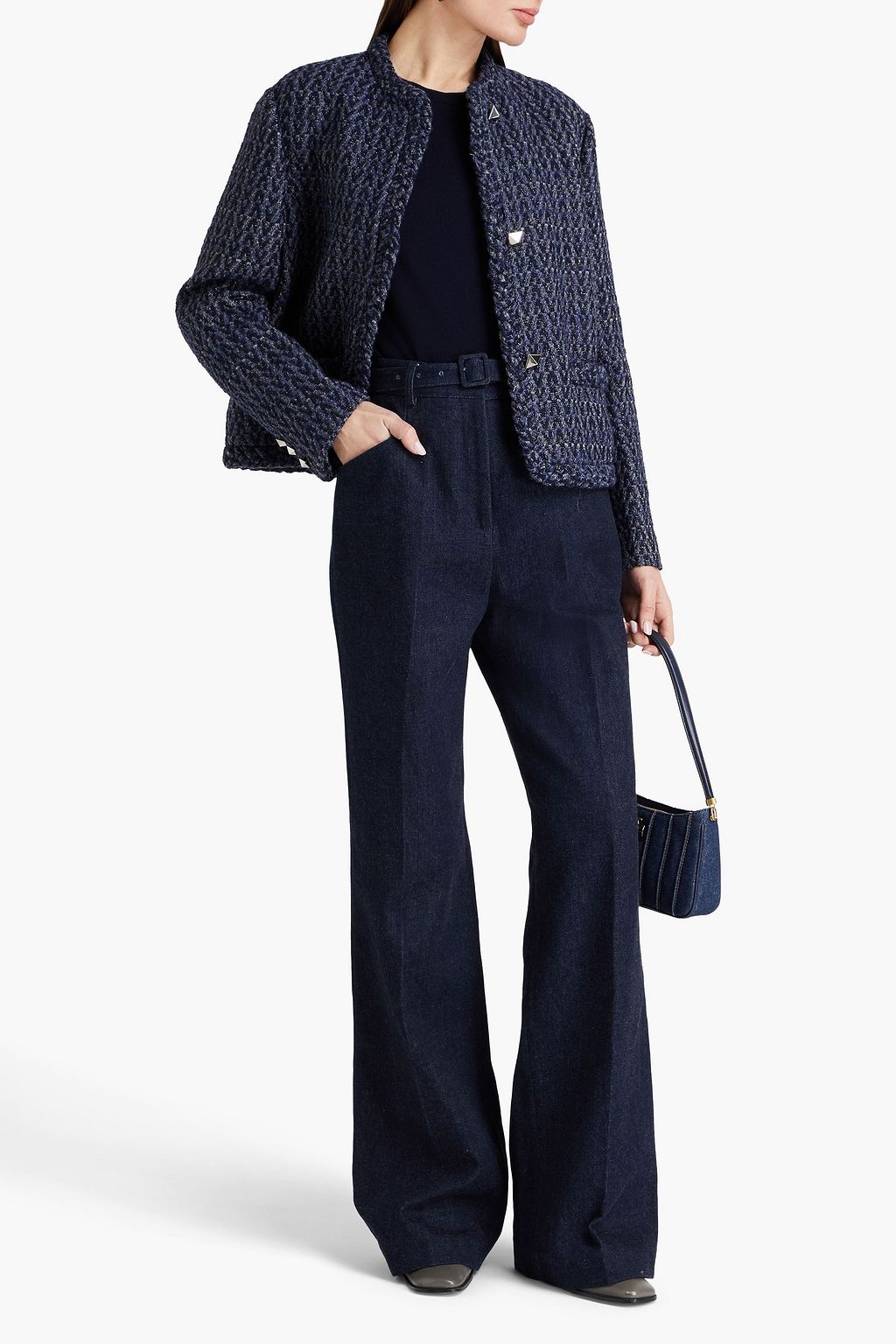VALENTINO GARAVANI Rockstud wool-lend tweed jacket | THE OUTNET