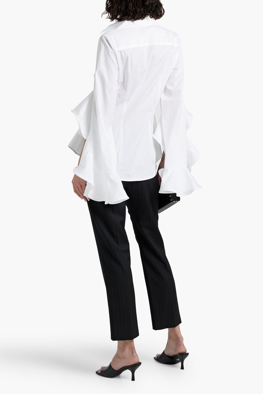 PALMER//HARDING Prosper ruffled cotton-jacquard shirt | THE OUTNET