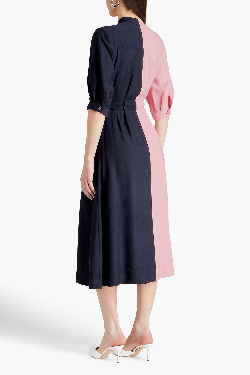 E.L.V. DENIM X THE OUTNET The Double two-tone twill midi dress | THE OUTNET