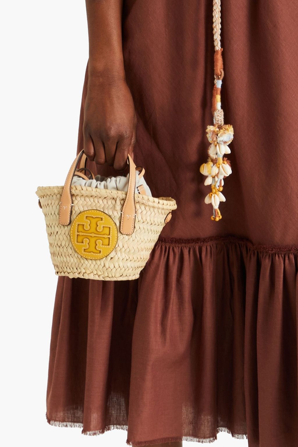 TORY BURCH Ella mini straw bucket bag | THE OUTNET