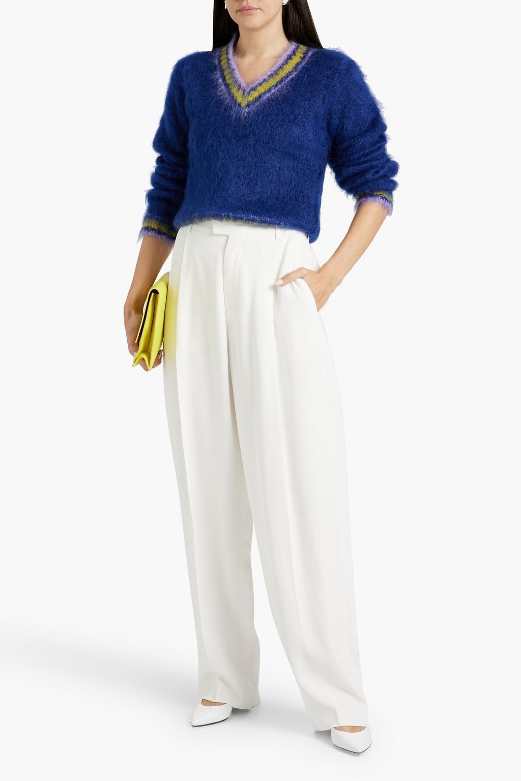 MARNI Striped mohair-blend sweater | THE OUTNET