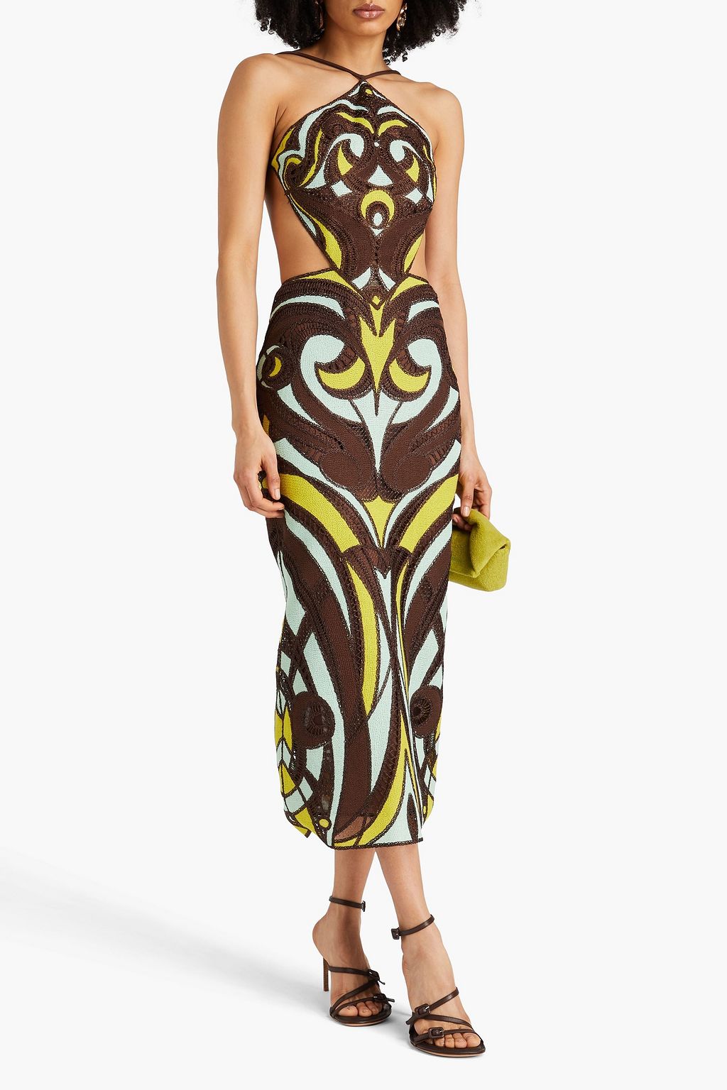 PUCCI Cutout embroidered gauze maxi dress | THE OUTNET