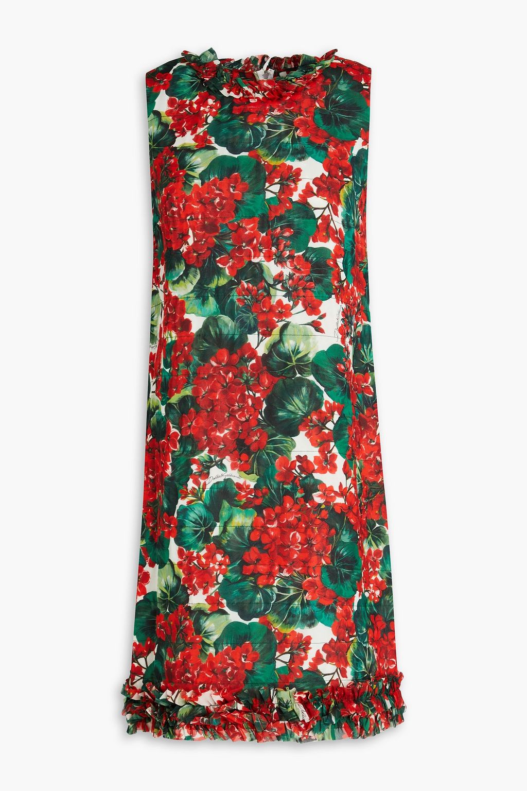 Dolceandgabbana Ruffled Floral Print Silk Blend Mini Dress The Outnet