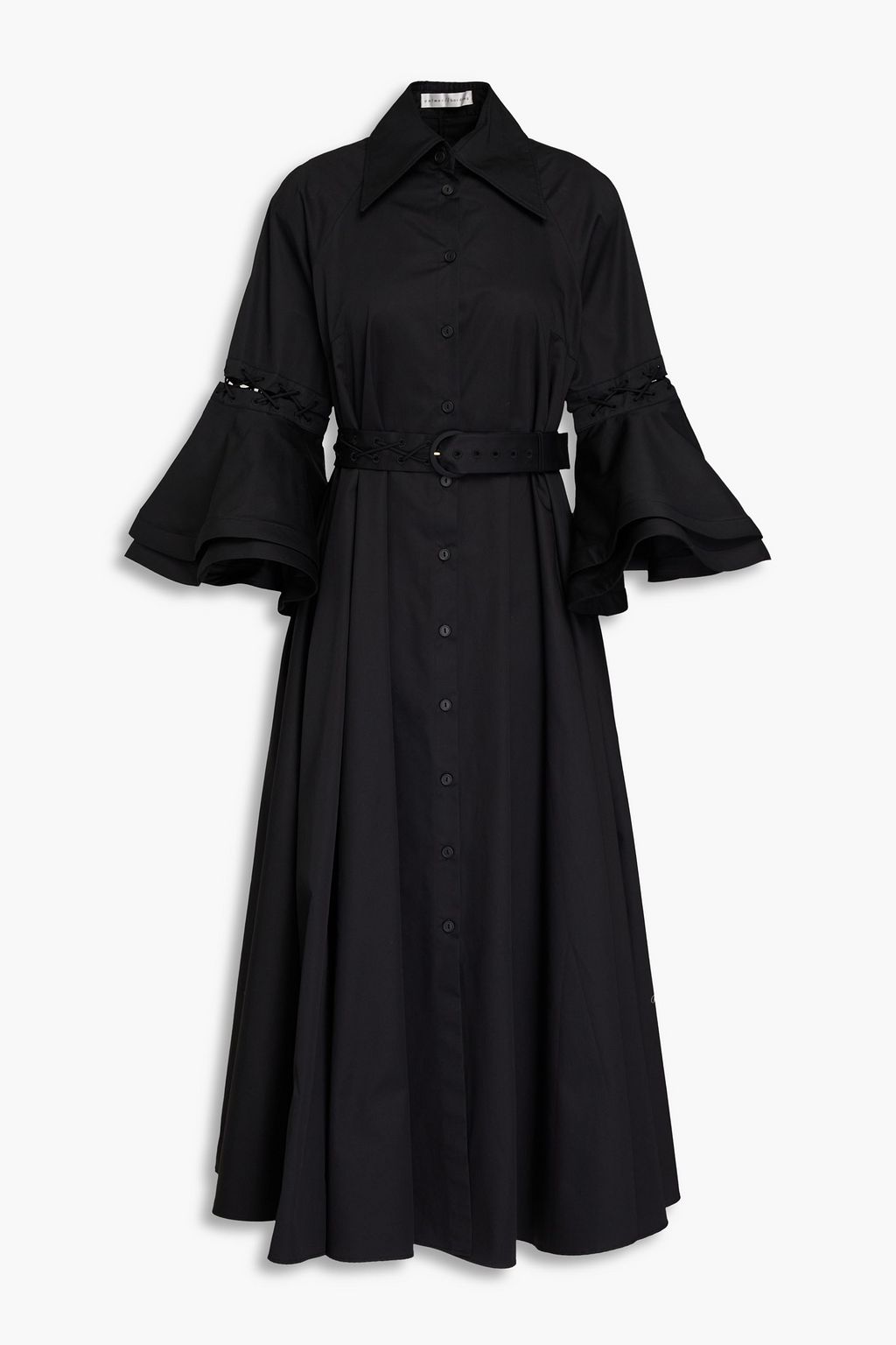 PALMER//HARDING Belted cotton-poplin midi shirt dress | THE OUTNET