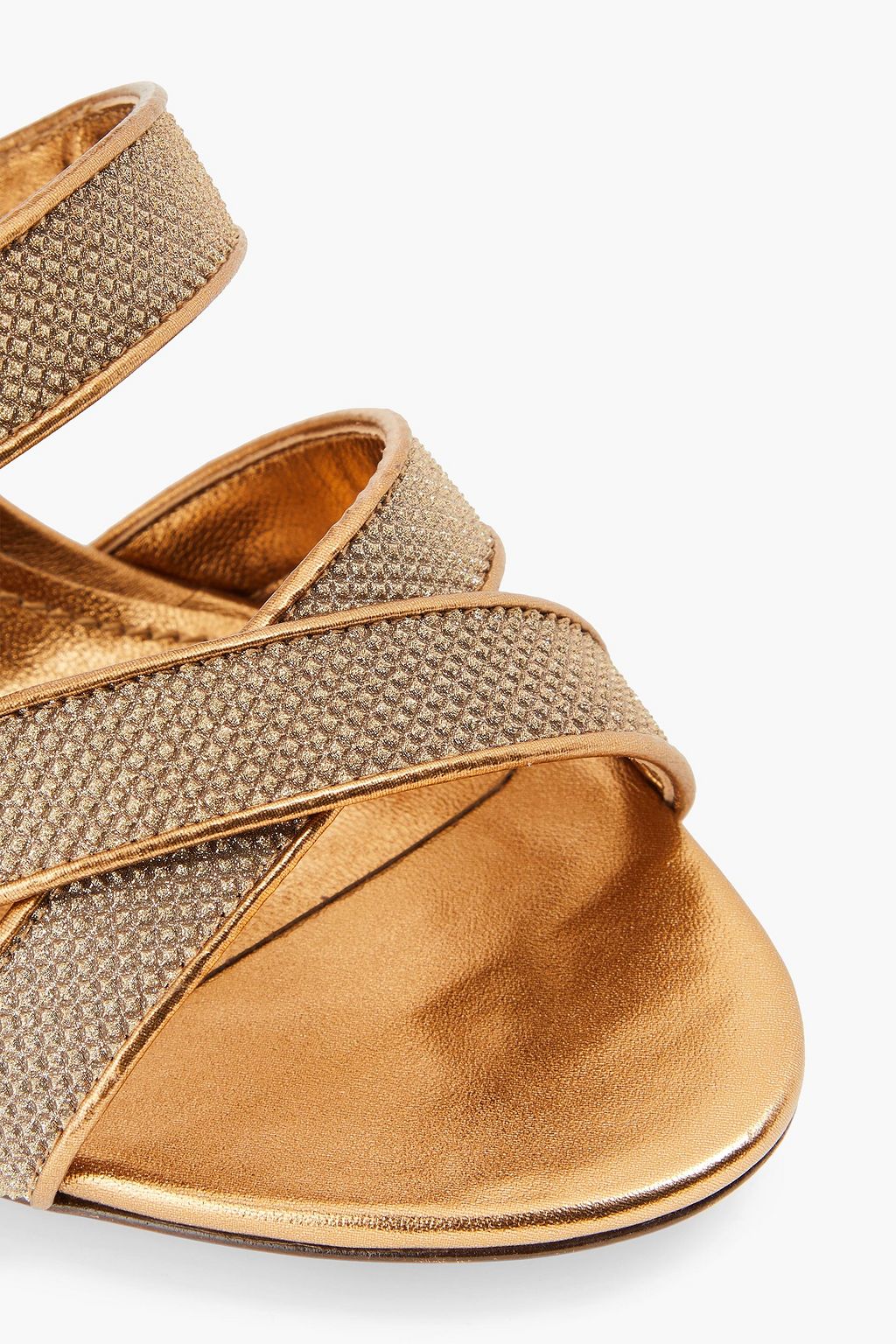 Dolce And Gabbana Embellished Metallic Leather Sandals The Outnet