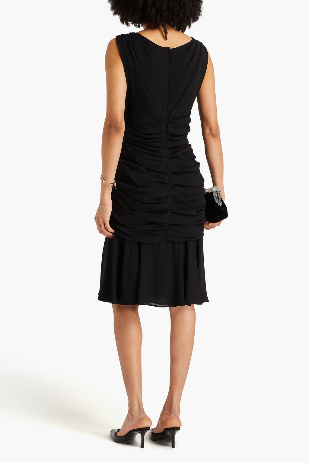 Dolceandgabbana Ruched Silk Crepe Dress The Outnet