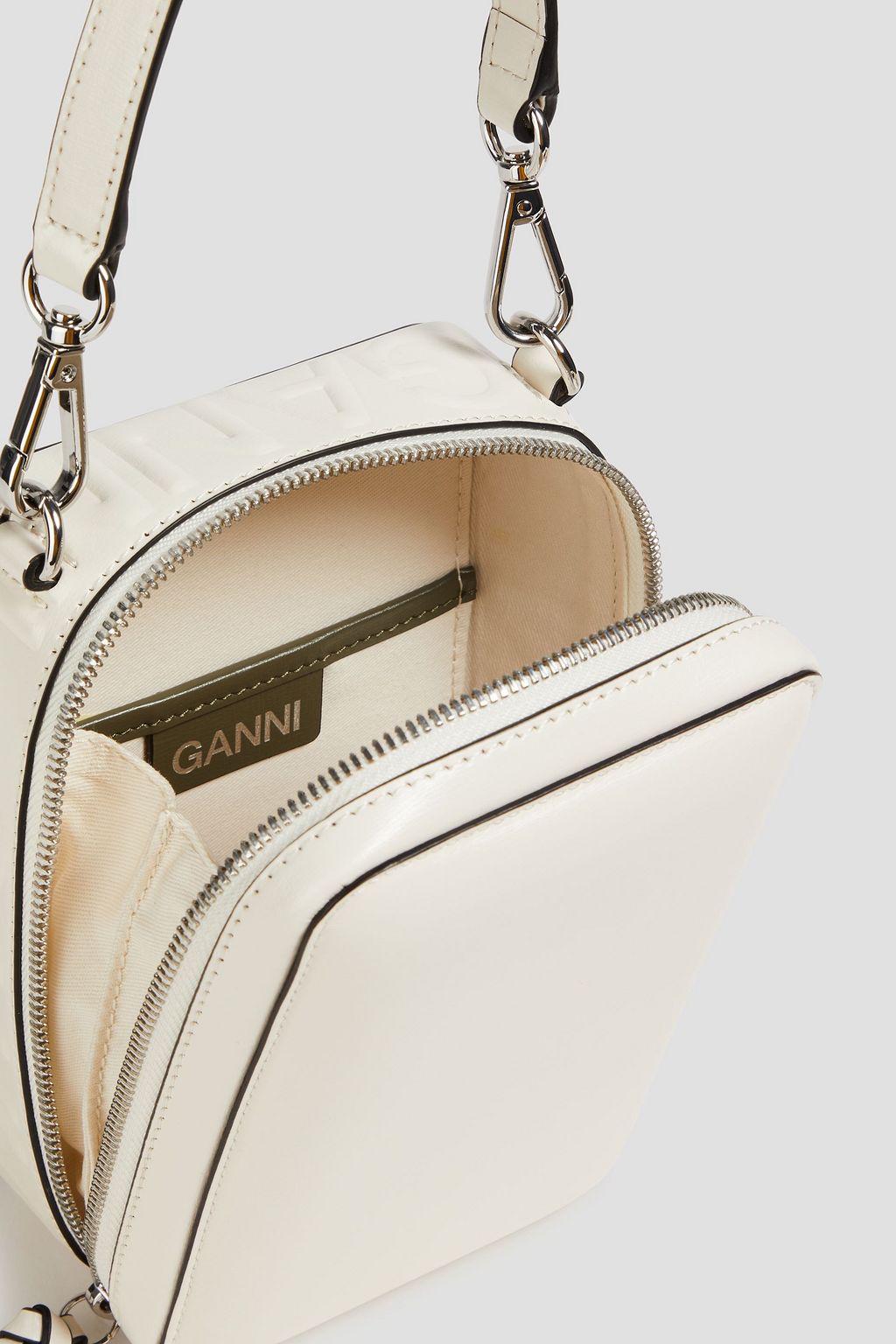 GANNI Embossed leather shoulder bag | THE OUTNET