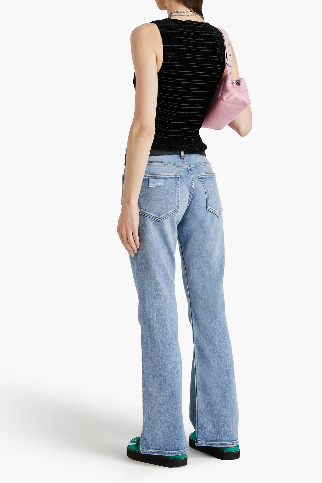 GANNI Mid-rise flared jeans | THE OUTNET
