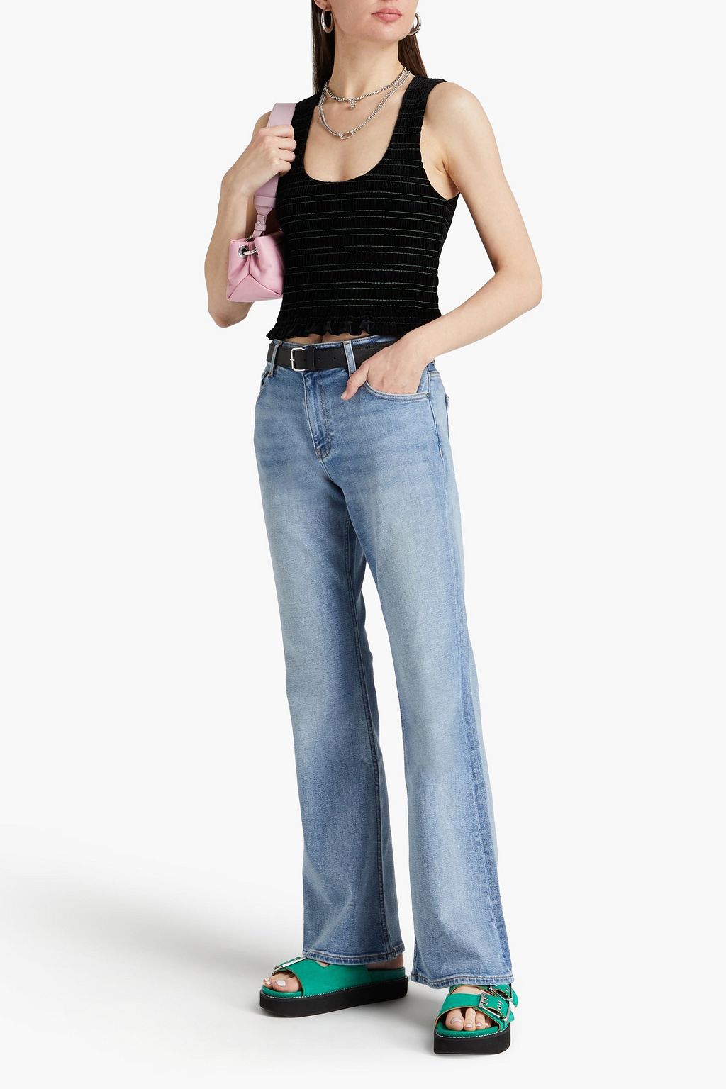 GANNI Mid-rise flared jeans | THE OUTNET