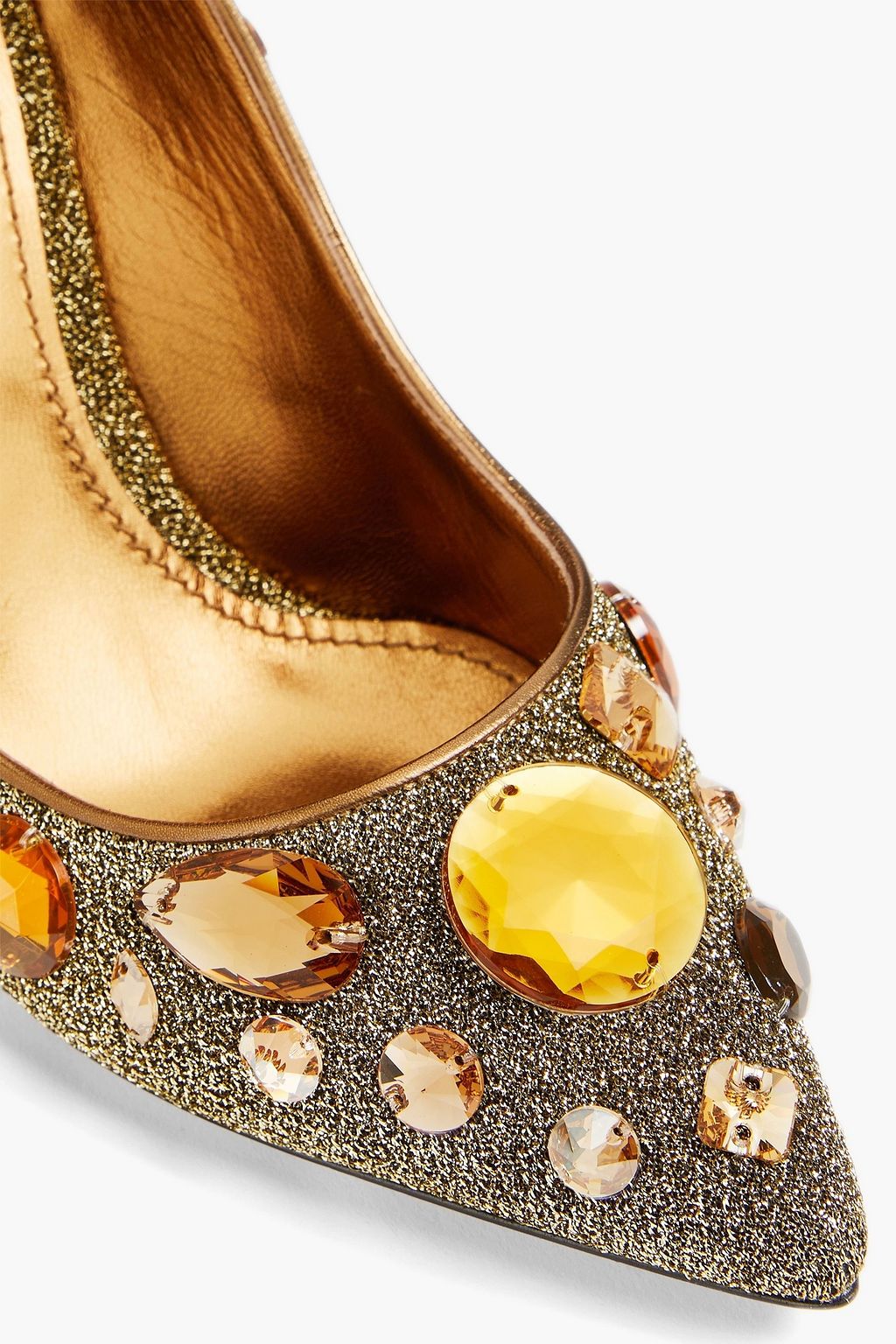 DOLCE&GABBANA Crystal-embellished lamé pumps | THE OUTNET