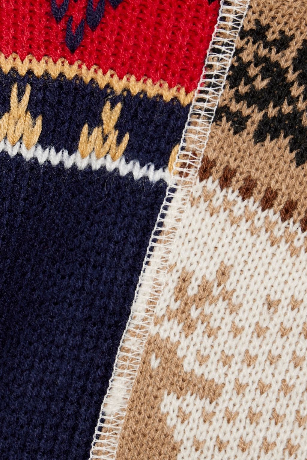 RE/DONE 80s patchwork-effect Fair Isle knitted half-zip sweater | THE ...