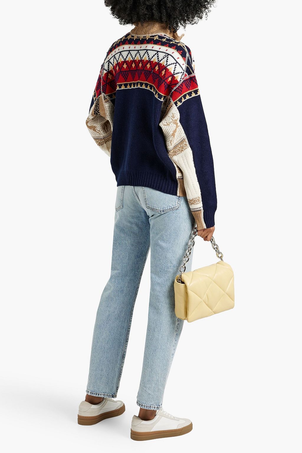 RE/DONE 80s patchwork-effect Fair Isle knitted half-zip sweater | THE ...