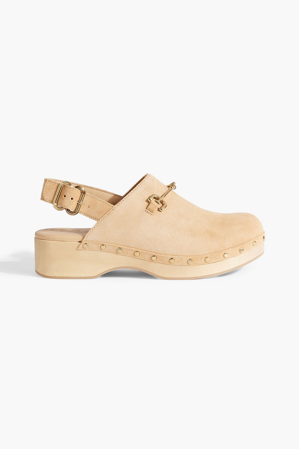 Sam Edelman Hilda Embellished Suede Slingback Clogs In Sand | ModeSens