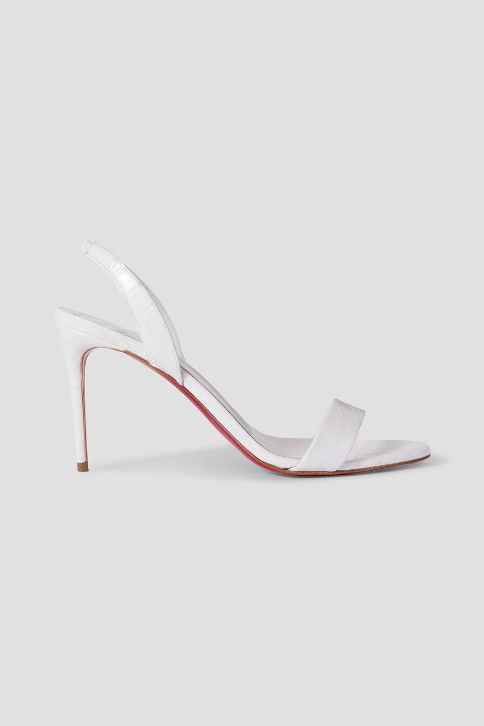 CHRISTIAN LOUBOUTIN O Marylin 85 croc-effect patent-leather slingback ...