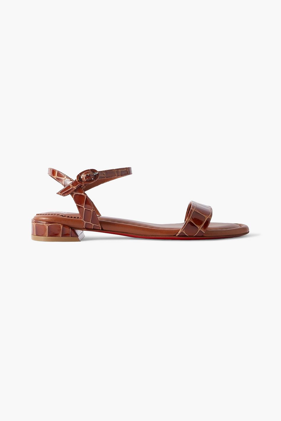 CHRISTIAN LOUBOUTIN Sweet Jane croc-effect patent-leather sandals | THE ...