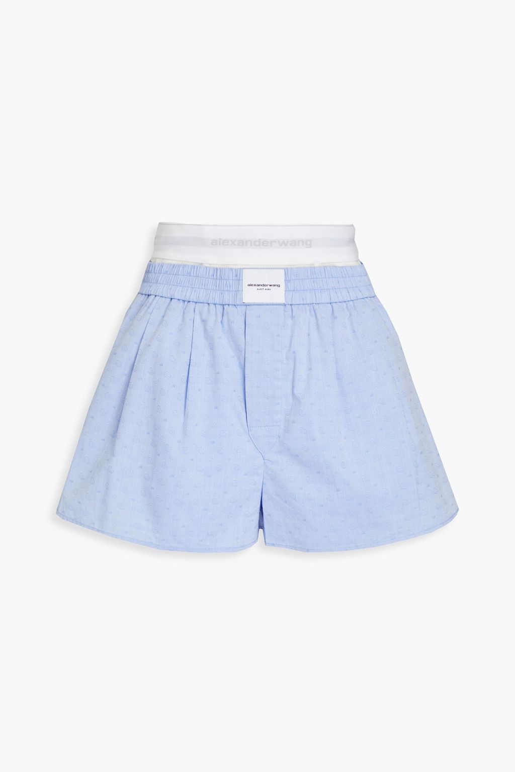 ALEXANDERWANG.T Layered paisley-print cotton-chambray shorts | THE OUTNET
