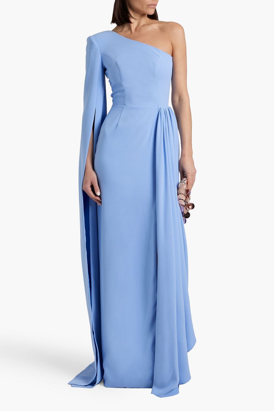 RHEA COSTA One-shoulder draped crepe gown | THE OUTNET