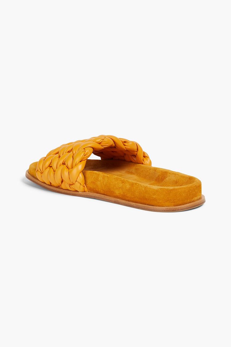 CHLOÉ Kacey woven leather slides | THE OUTNET