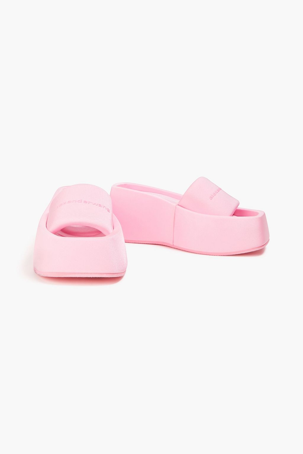 ALEXANDER WANG Appliquéd shell platform slides | THE OUTNET